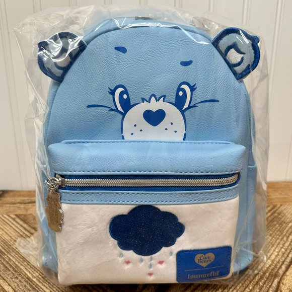Loungefly | Bags | Care Bears Grumpy Bear Flocked Minibackpack ...